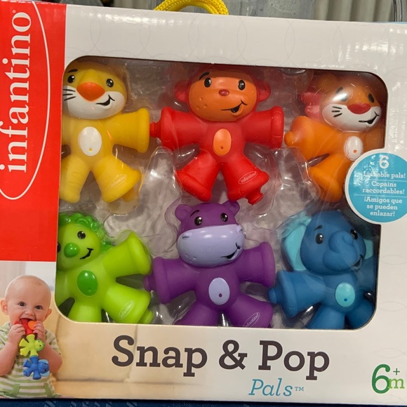Infantino | Toys | Infantino Snap Pop 6 Animal Pals Builds Motor Skills ...
